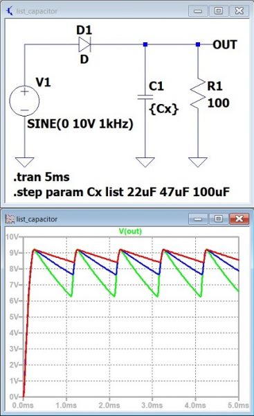 10分でわかるLTspiceでSTEPコマンドを使う方法のまとめ
